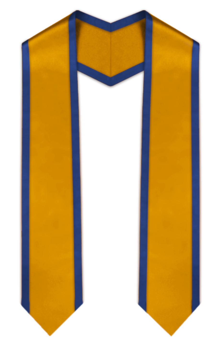 Antique Gold Pointed Graduation Stole with Royal Blue Trim – Canadian Gowns